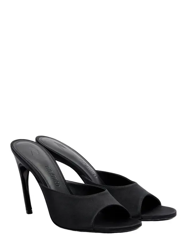 Attico Betta Satin Mules - Black