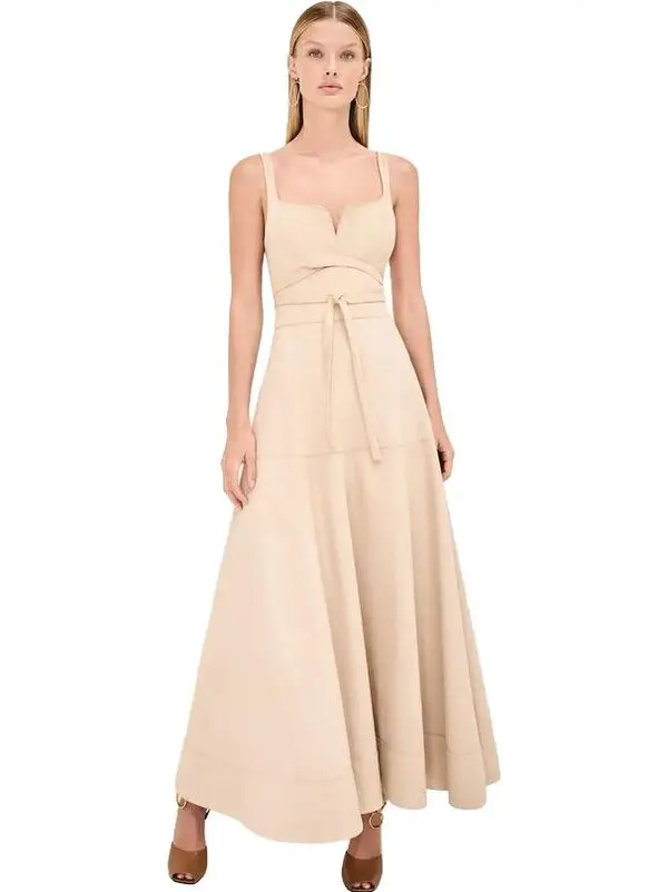 Alexis Kendra Suede Midi Dress - Neutral