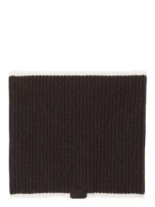 Sandro Ribbed Knit Neck Warmer - Brown