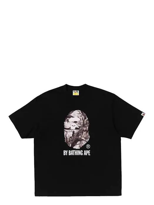 A BATHING APE Tree Edge Camo Bathing Ape Relaxed Fit Tee Shirt - Black