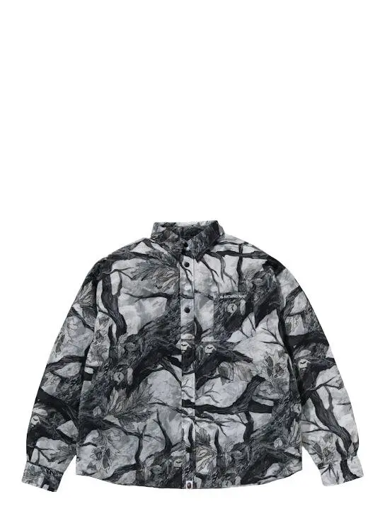 BAPE Tree Edge Camo Down Shirt Jacket - White