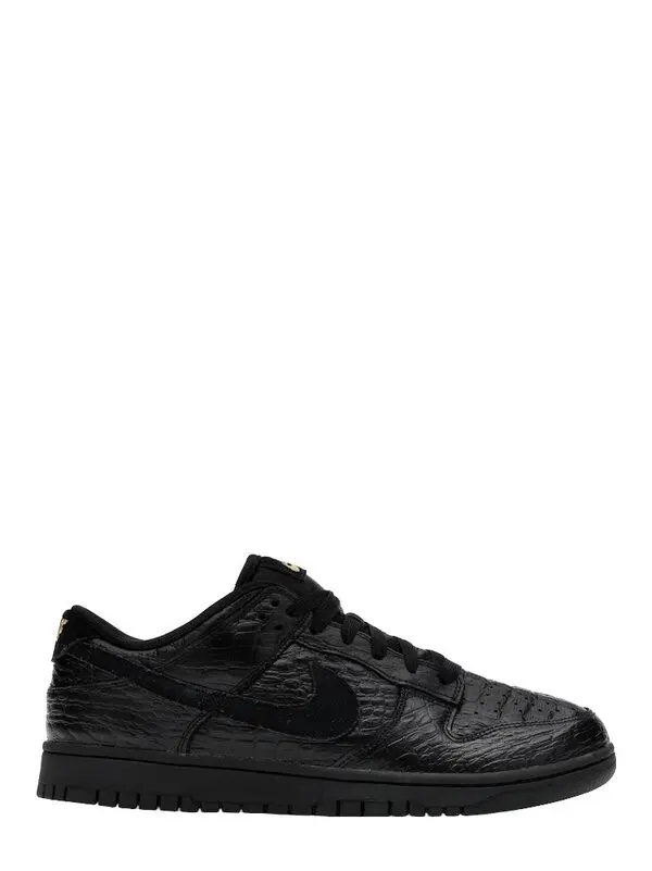 Nike Dunk Low Crocodile Sneakers - Black/metallic Gold/off Noir