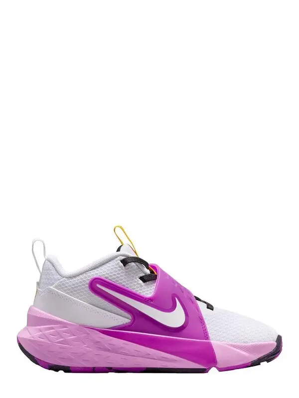Nike Team Hustle D 12 Gold Sneakers - White/university Gold/vivid Purple