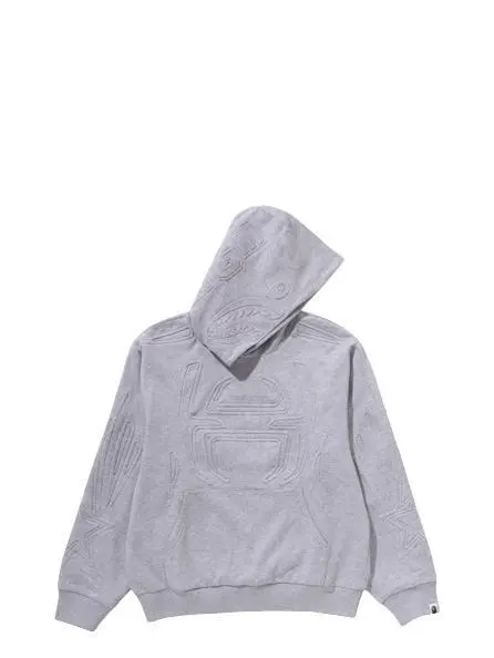 BAPE Padded Shark Cropped Fit Pullover Hoodie - Gray