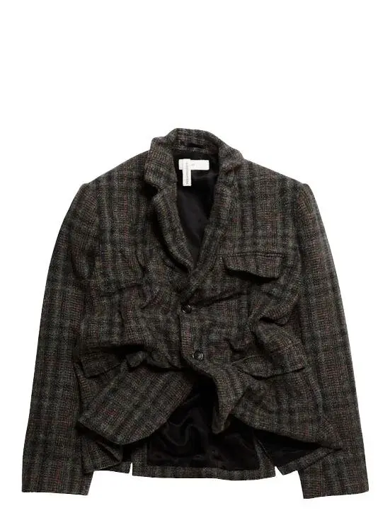 H&m Wool-blend Plaid Blazer - Dark Brown/plaid