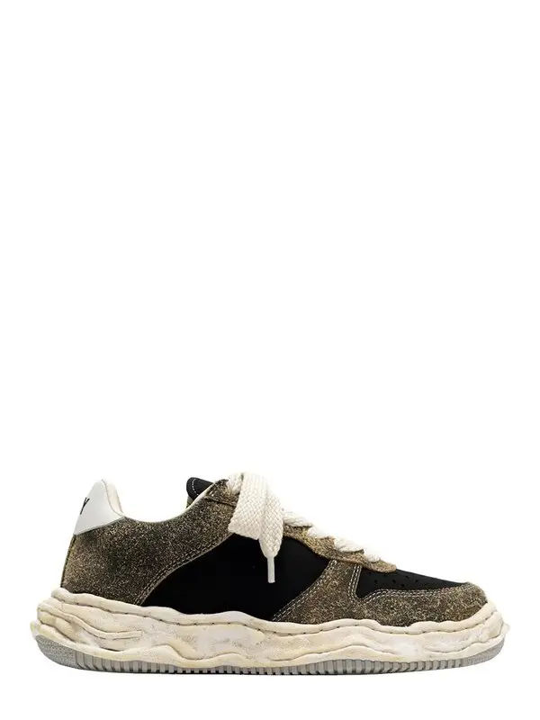 Mihara Yasuhiro Wayne Og Sole Mix Material Low Top Sneakers - Black