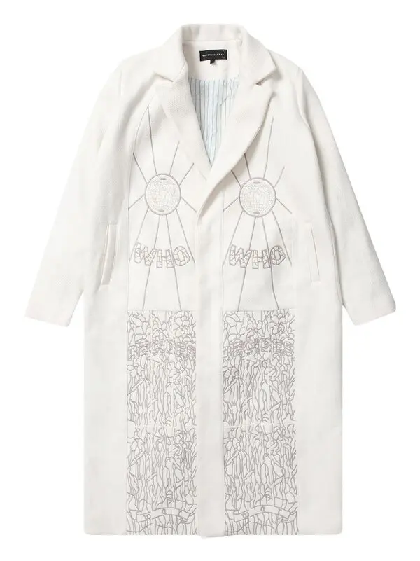 WHO DECIDES WAR BY EV BRAVADO Blessed Trench Coat - White