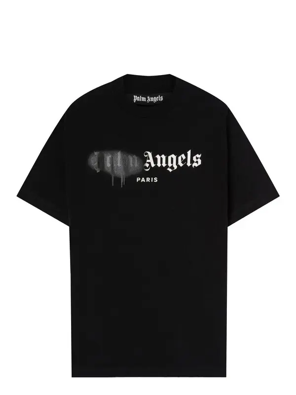 Palm Angels Paris Sprayed Logo T-shirt - Black