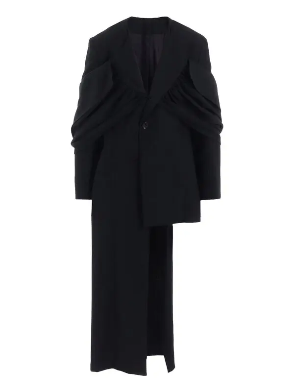 Yohji Yamamoto Gathered Stole D Jacket - Black
