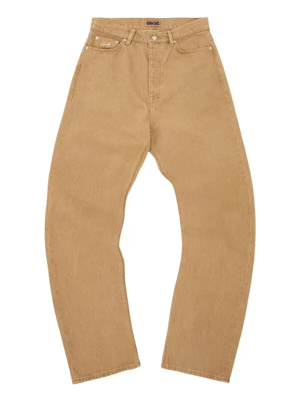 CORTEIZ Crest Chainstitch Baggy Jeans - Tan