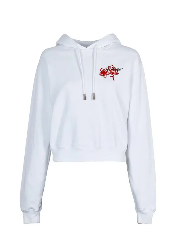 Off-White Cny Cropped Hoodie - White