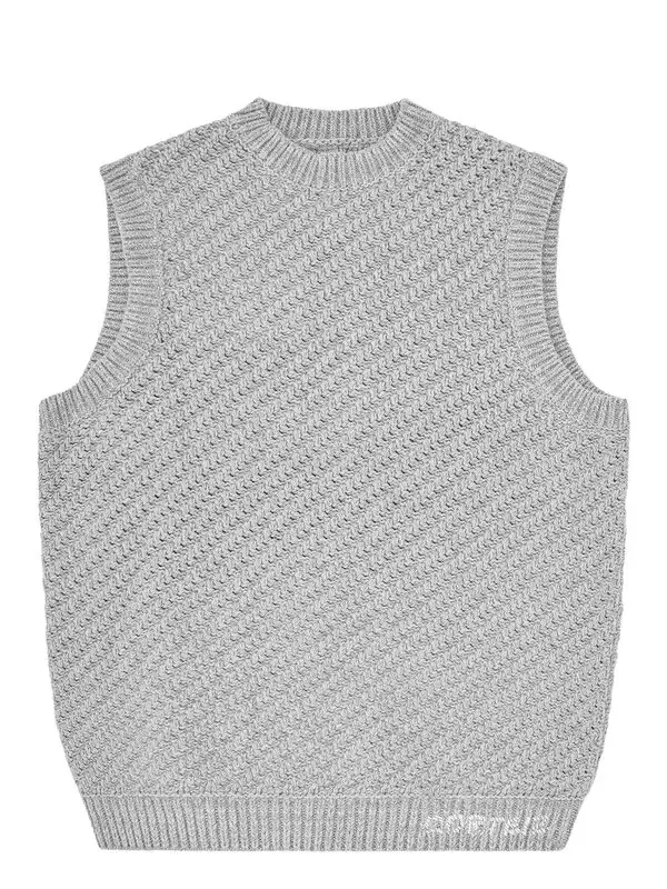 CORTEIZ Hand Embroidered Knit Vest - Grey