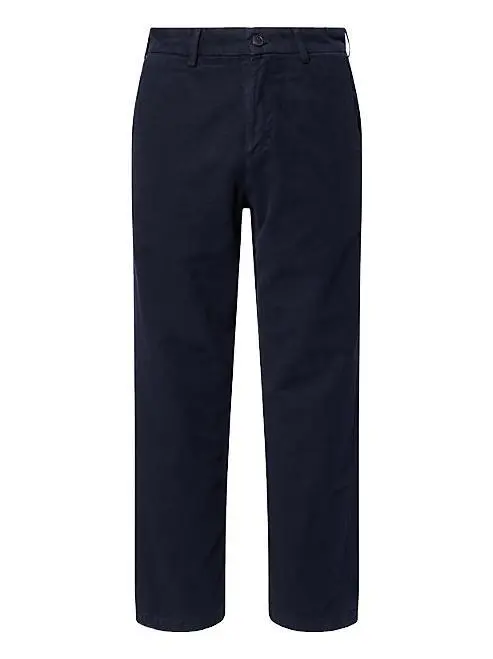Citizens Of Humanity Flat-front Straight-leg Cotton Trousers - Navy