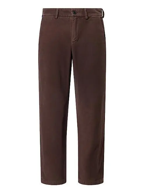 Citizens Of Humanity Flat-front Straight-leg Cotton Trousers - Sandalwood (dk Brown)