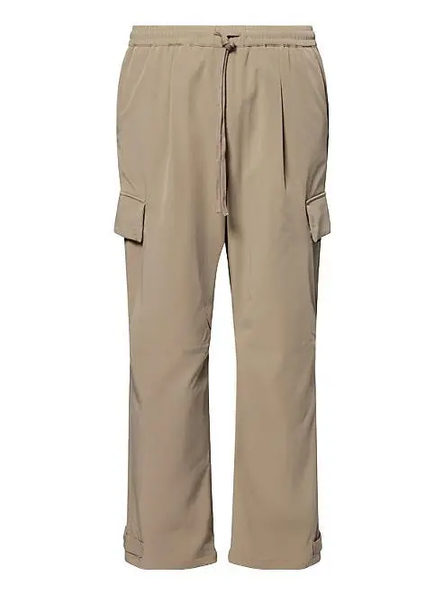 THE COUTURE CLUB Technical Wide-leg Stretch-woven Trousers - Khaki