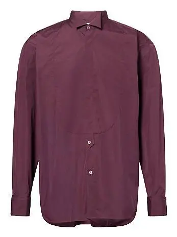 Dries Van Noten Collet 2240 Bib Cotton Shirt - Burgundy