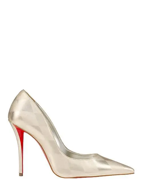 CHRISTIAN LOUBOUTIN Miss Z 100 Nappa-leather Heeled Courts - Platino Chiaro/lin S