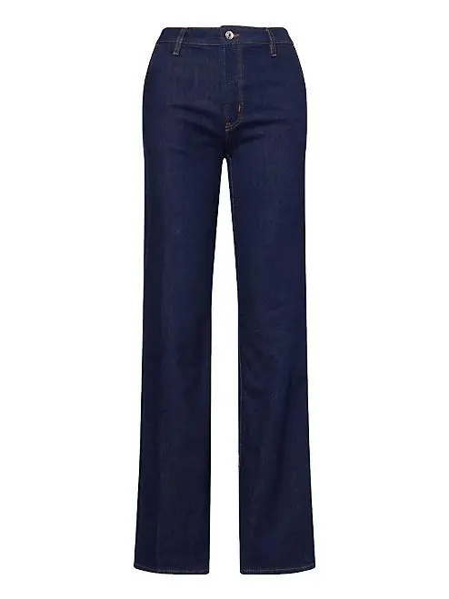 FRAME The Straight Mid-rise Cotton-blend Jeans - Rinse