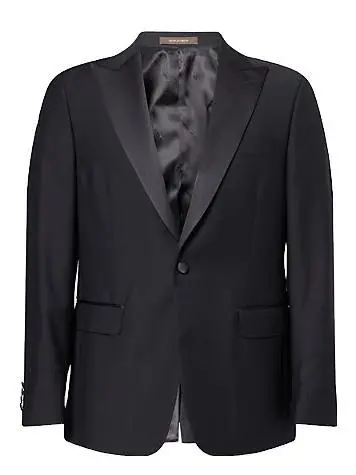 OSCAR JACOBSON Frampton Peak-lapel Wool Blazer - Black