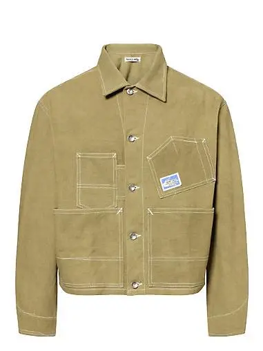STORY MFG. Station Cropped Cotton Jacket - Olive