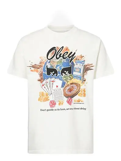 Obey Act Now Short-sleeve Cotton T-shirt - Vintage White
