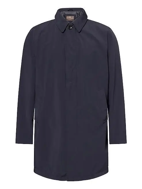 OSCAR JACOBSON Pointed-collar Stretch-nylon Car Coat - Navy