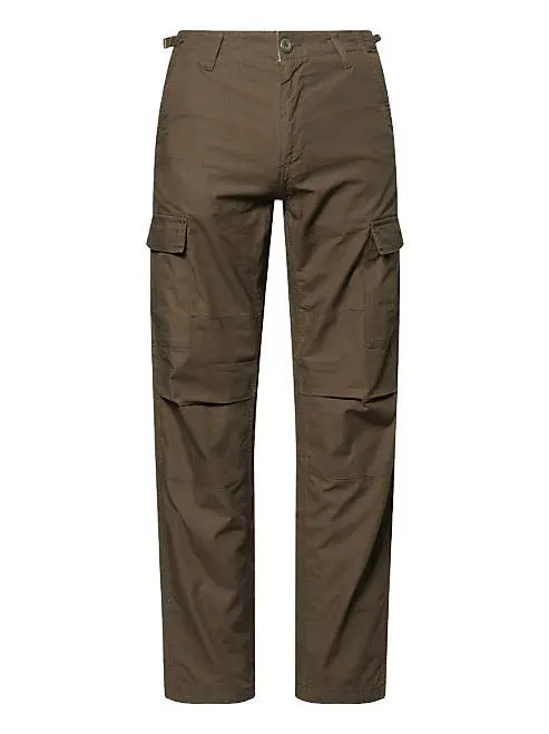 Carhartt Work In Progress Aviation Straight-leg Cotton-poplin Trousers - Cypress