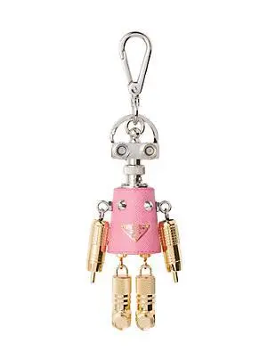 Prada Robot Saffiano Leather Bag Charm - Pink