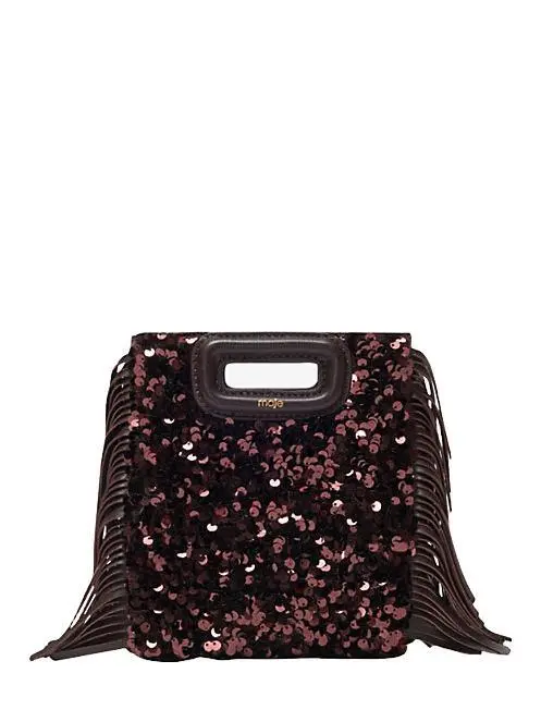 Maje Miss M Mini Sequin-embellished Shoulder Bag - Brown