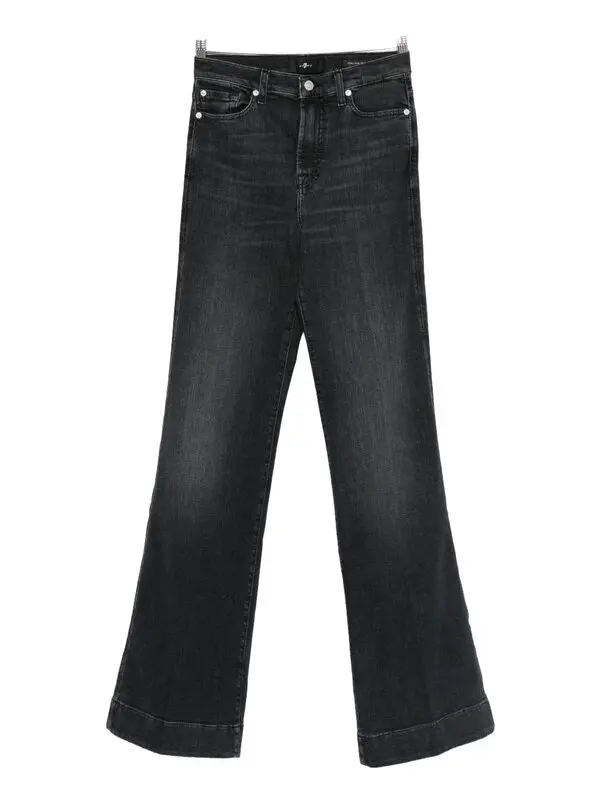 7 For All Mankind Modern Dojo Flared Denim Jeans - Black
