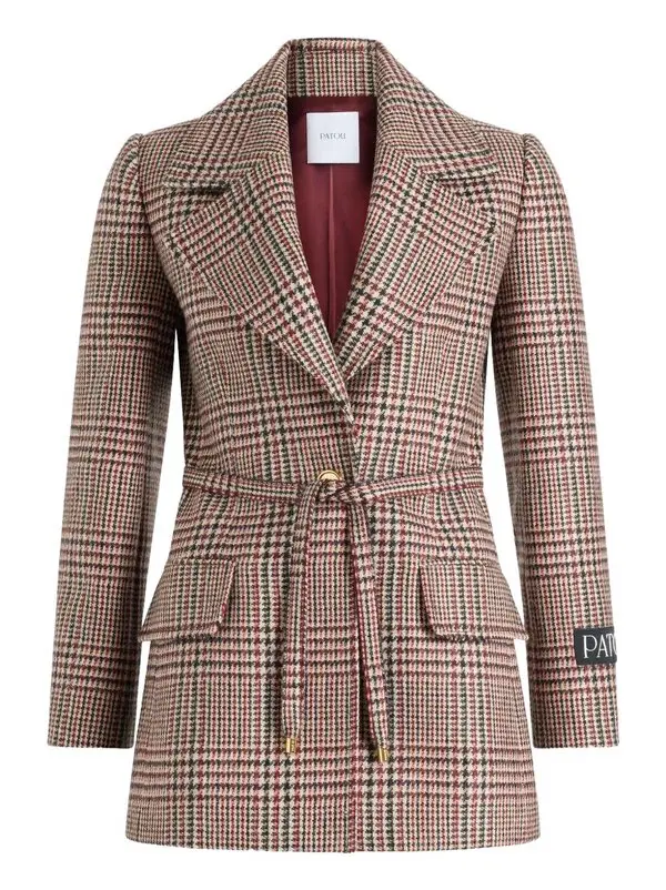 Patou Belted Jacket With Pockets - Brown