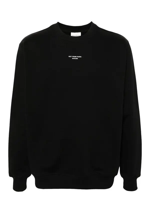 Drole De Monsieur Classic Slogan Sweater - Black