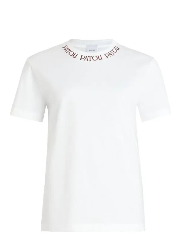 PATOU Embroidered Collar T-shirt - White