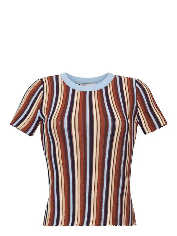 Cara Cara Knoll Top - Metalic Stripe