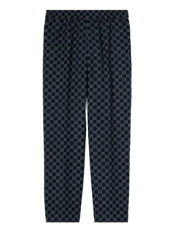 Gucci Gg Brushed Flannel Pant - Blue