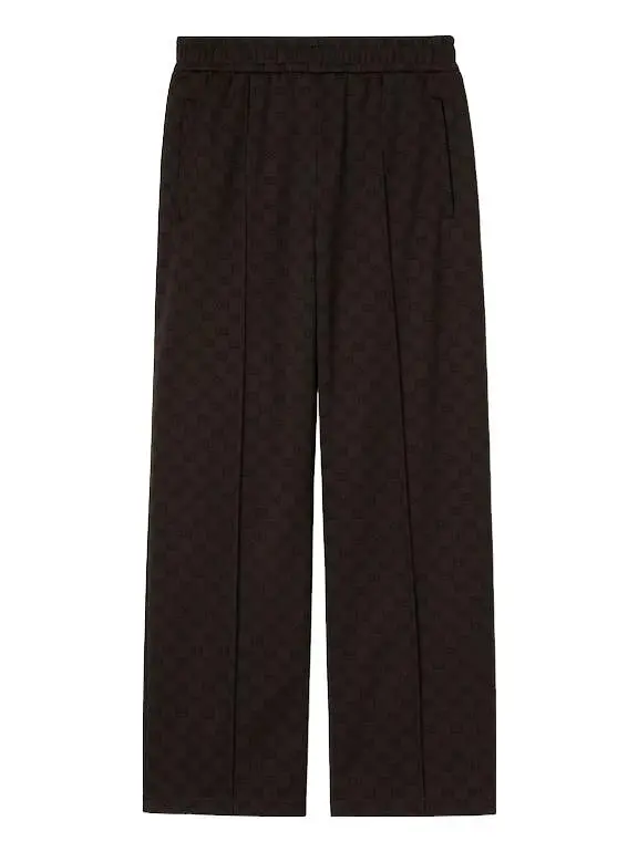 Gucci Gg Jersey Jacquard Pants - Brown