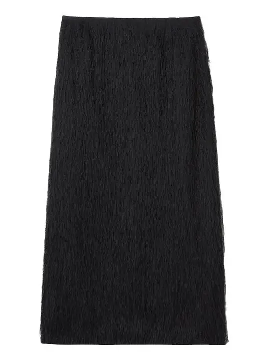 Gucci Fringed Fil Coupé Fabric Skirt - Black