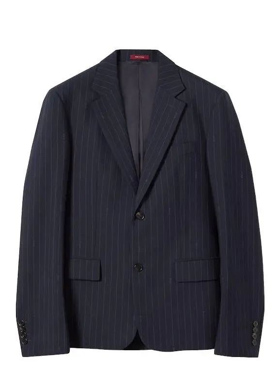 Gucci Single-breast Pinstripe Wool Jacket - Blue