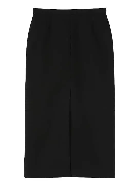 Gucci Wool Crêpe Skirt With Metal Logo - Black