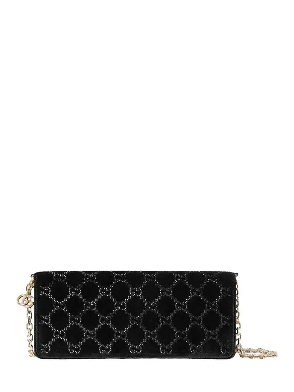 Gucci Gg Crystals Clutch - Black