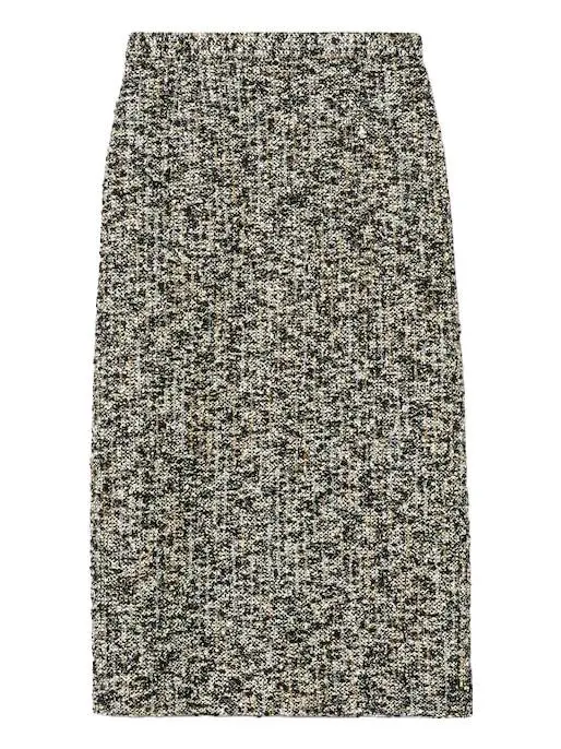 Gucci Laminated Bouclé Fabric Midi Skirt - Black