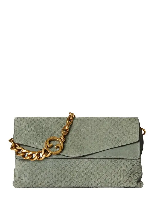 Gucci Large Shoulder Bag With Chain - Green