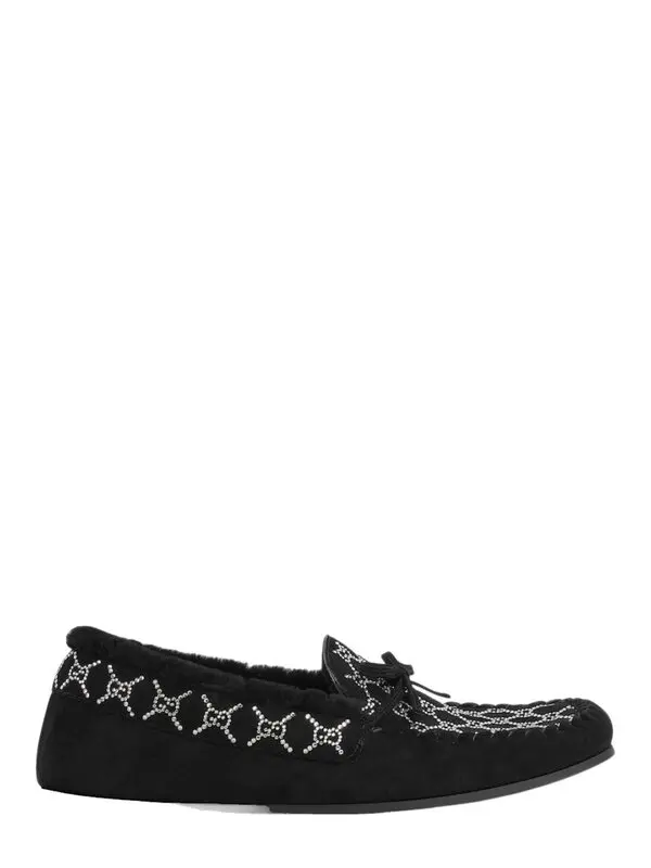 Gucci Gg Crystal Driver Loafer - Black