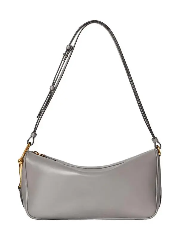Gucci Half Horsebit Medium Shoulder Bag - Grey