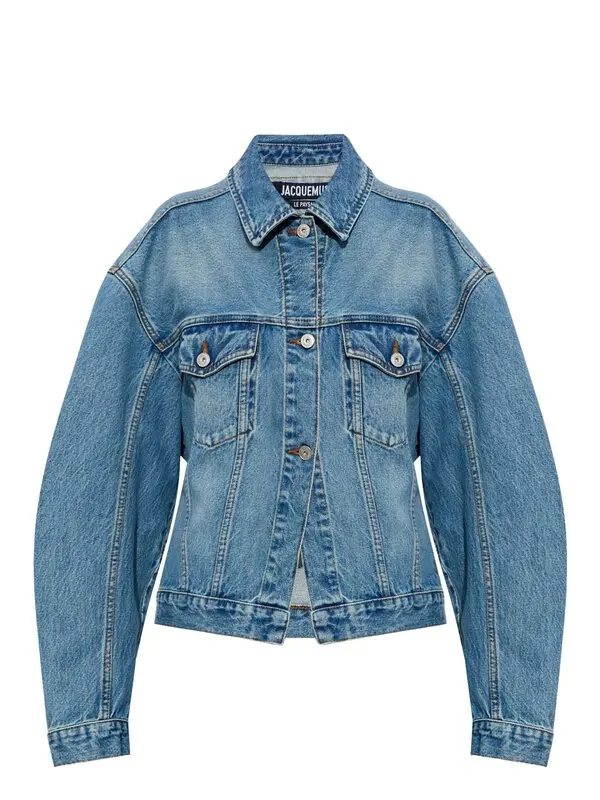 Jacquemus Cropped Denim Jacket - Blue