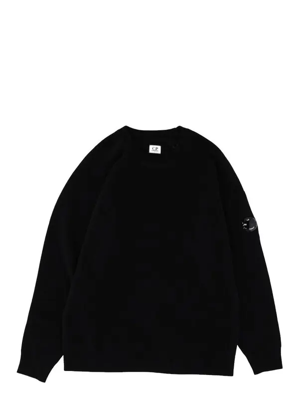 C.P. COMPANY Regular Fit Wool Blend Sweater - Black
