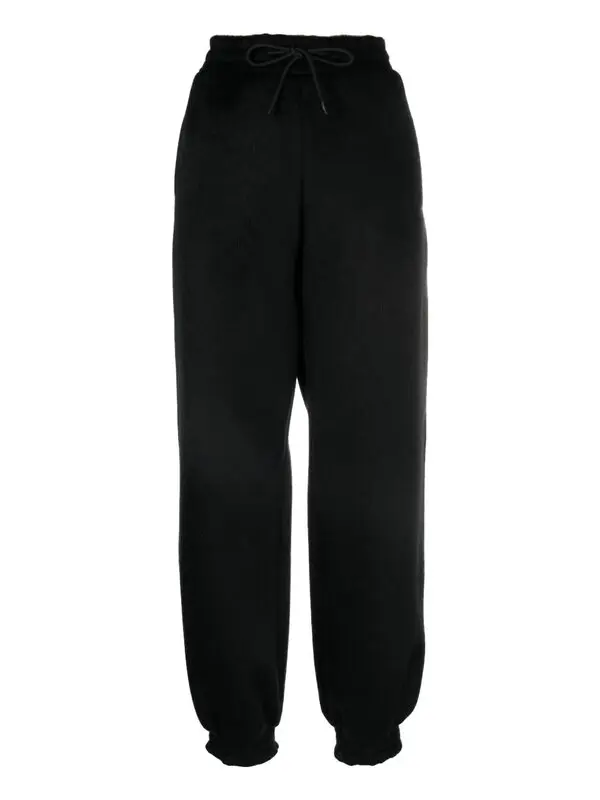 MSGM Logo-embroidered Tapered-leg Trousers - Black