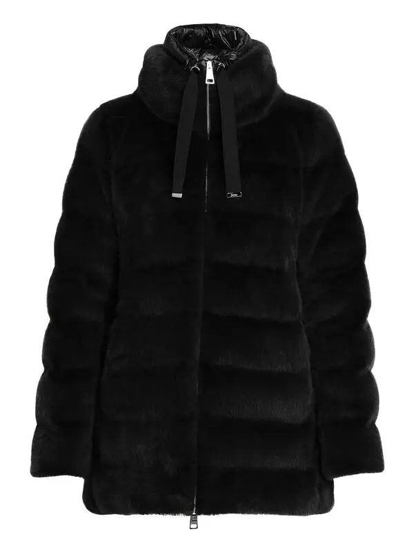Herno Alternative Fur A-shape Down Jacket - Black