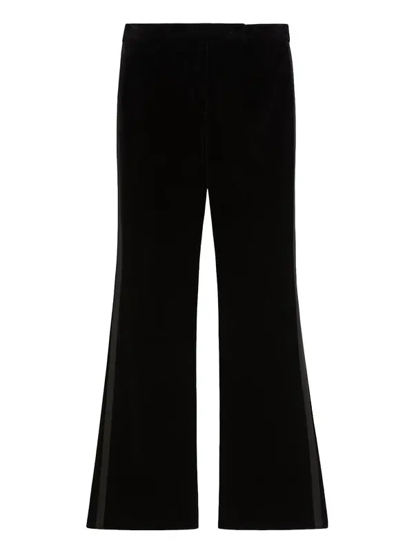 Max Mara Satin-striped Velvet Tuxedo Trousers - Black