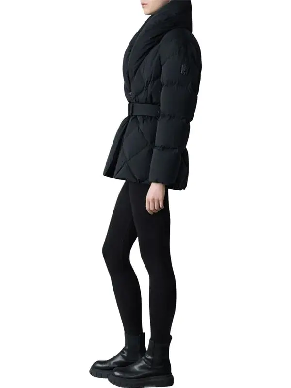 Mackage Belted Down-filled Quilted Jacket - Black